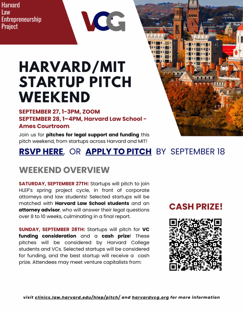 Harvard/MIT Startup Pitch Weekend, by HLEP & HUVCG