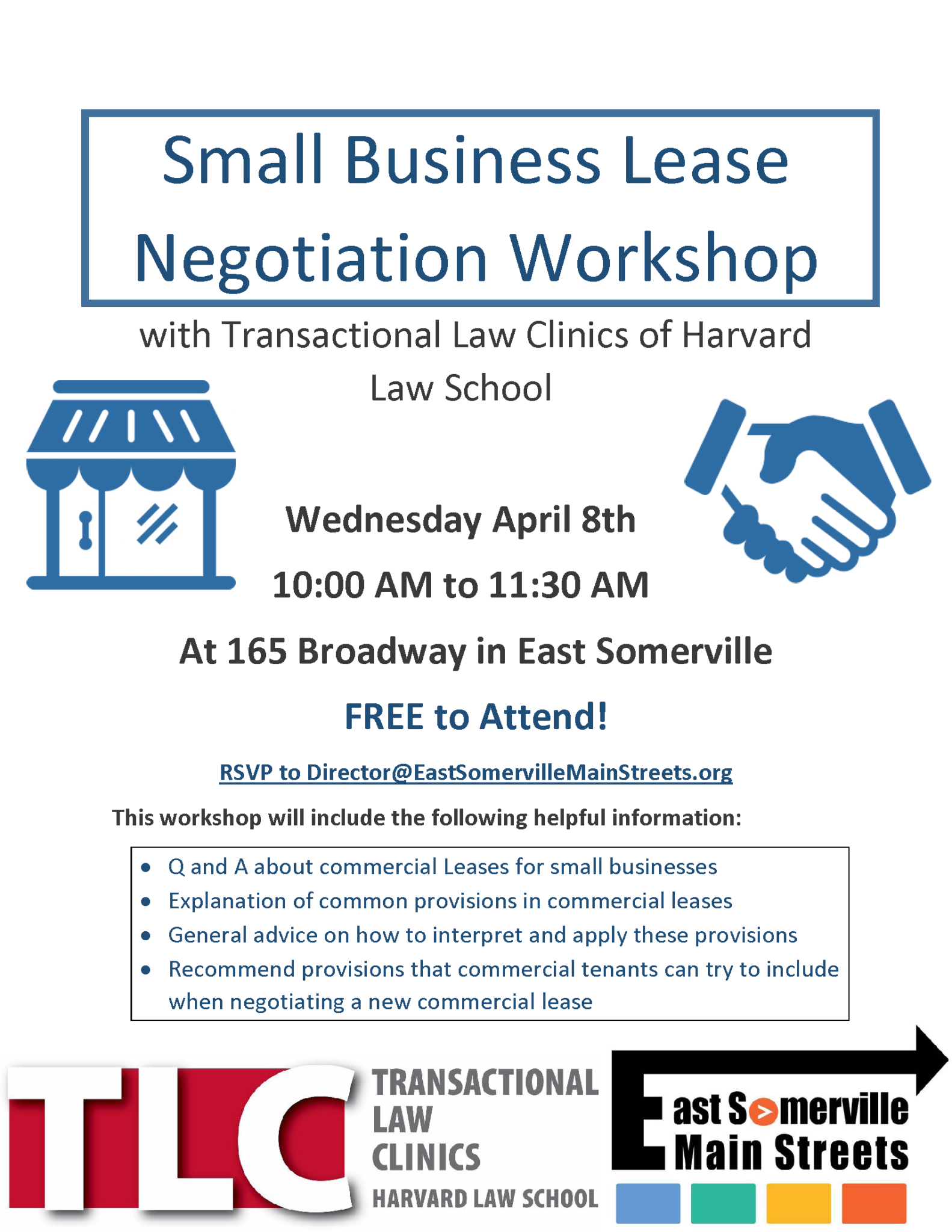 Small Business Lease Negotiation Workshop – Transactional Law Clinics